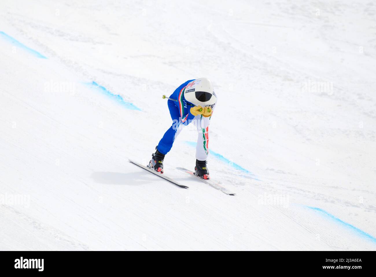 March 31, 2022, Andorra la Vella, Andorra, Andorra: A speed skier ...