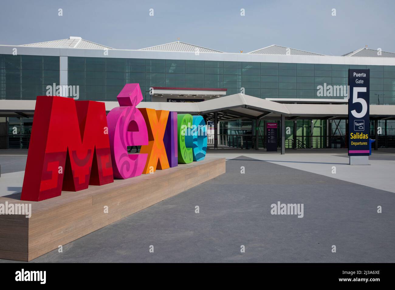 Aspect of the Felipe Angeles International Airport. Departures gate ...