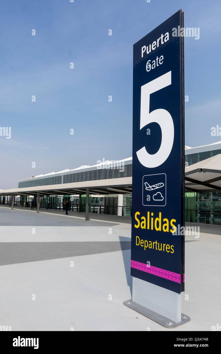 Aspect of the Felipe Angeles International Airport. Departures gate ...