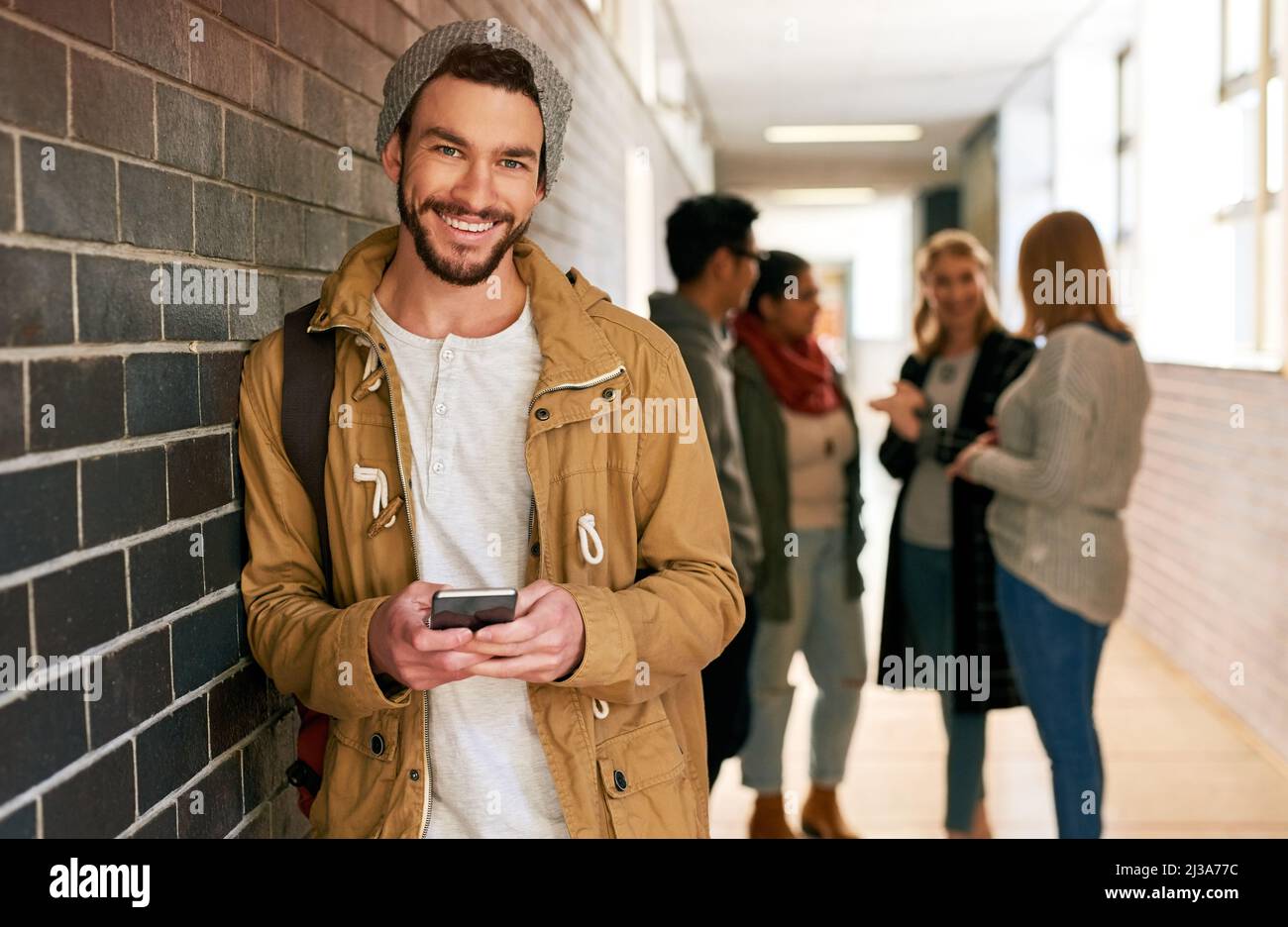 Ive made some connections on campus. Portrait of a young male ...