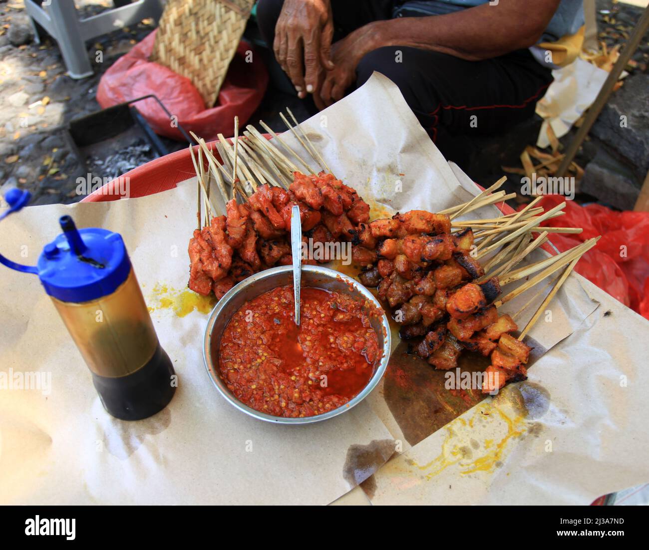 Sate babi street food hi-res stock photography and images - Alamy