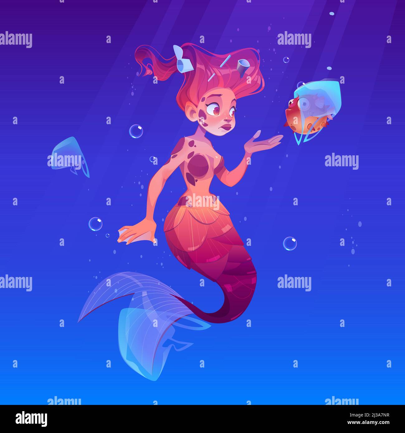 Cartoon Girl Puffer Fish