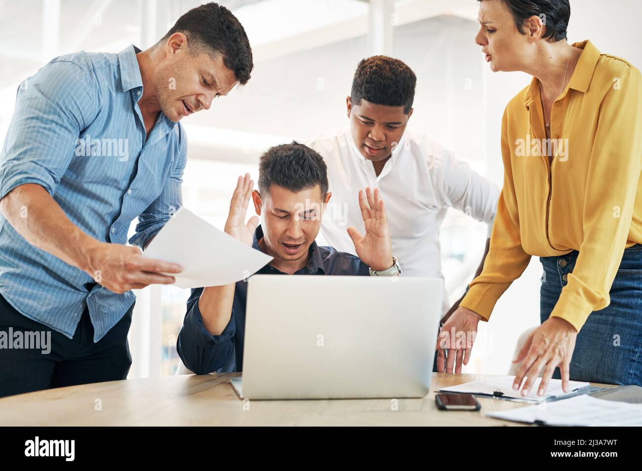 Woman surrounded by men office hi-res stock photography and images - Alamy