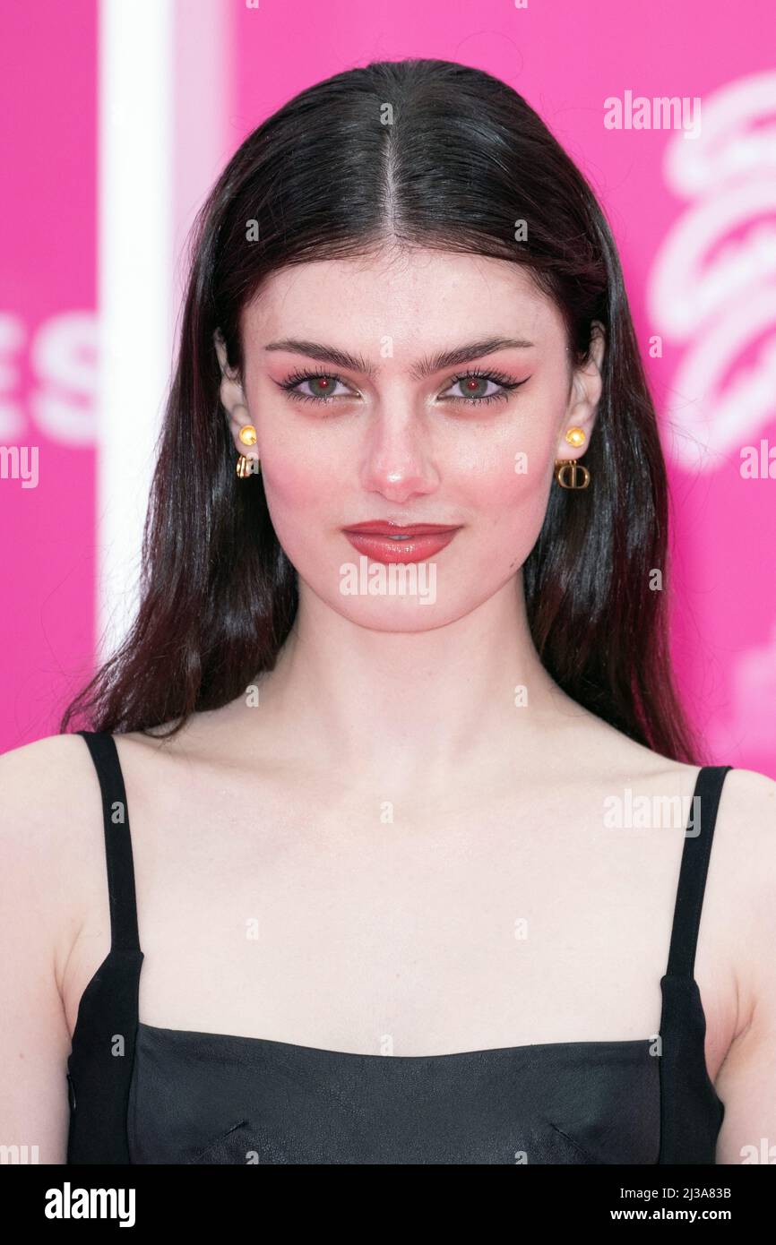 Cannes, France, April 06, 2022, Zoia Mossour attends the pink carpet ...