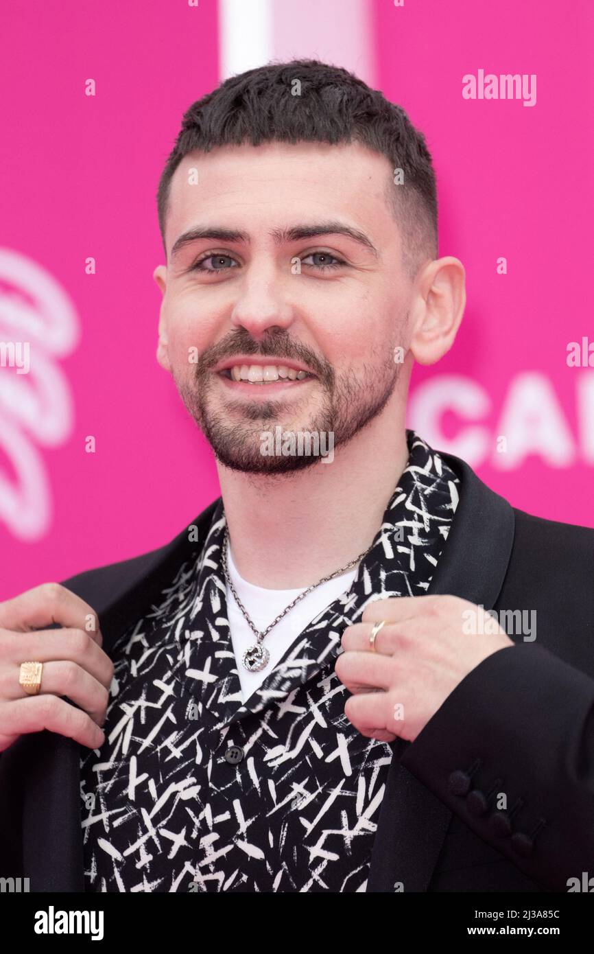 Cannes, France, April 06, 2022, Jordan Rondelli attends the pink carpet ...