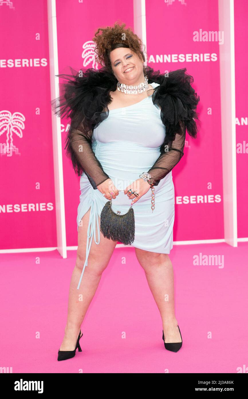 Cannes, France, April 06, 2022, Maya Landsmann attends the pink carpet ...