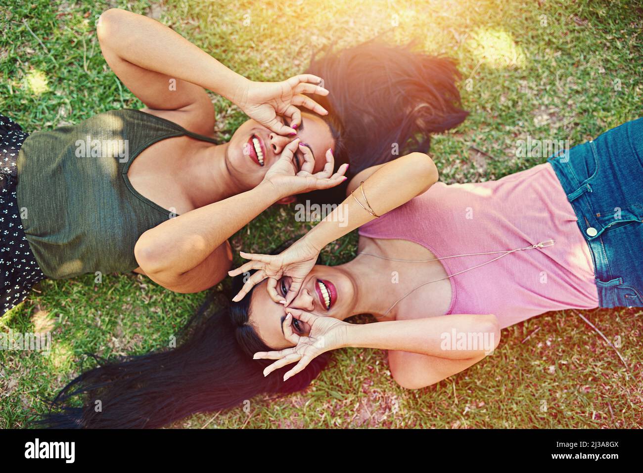 Friends are the ones youre meant to be silly with. Portrait of two ...