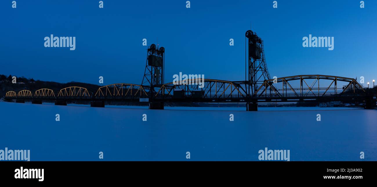 The historic lift bridge across the Saint Croix River in Stillwater ...