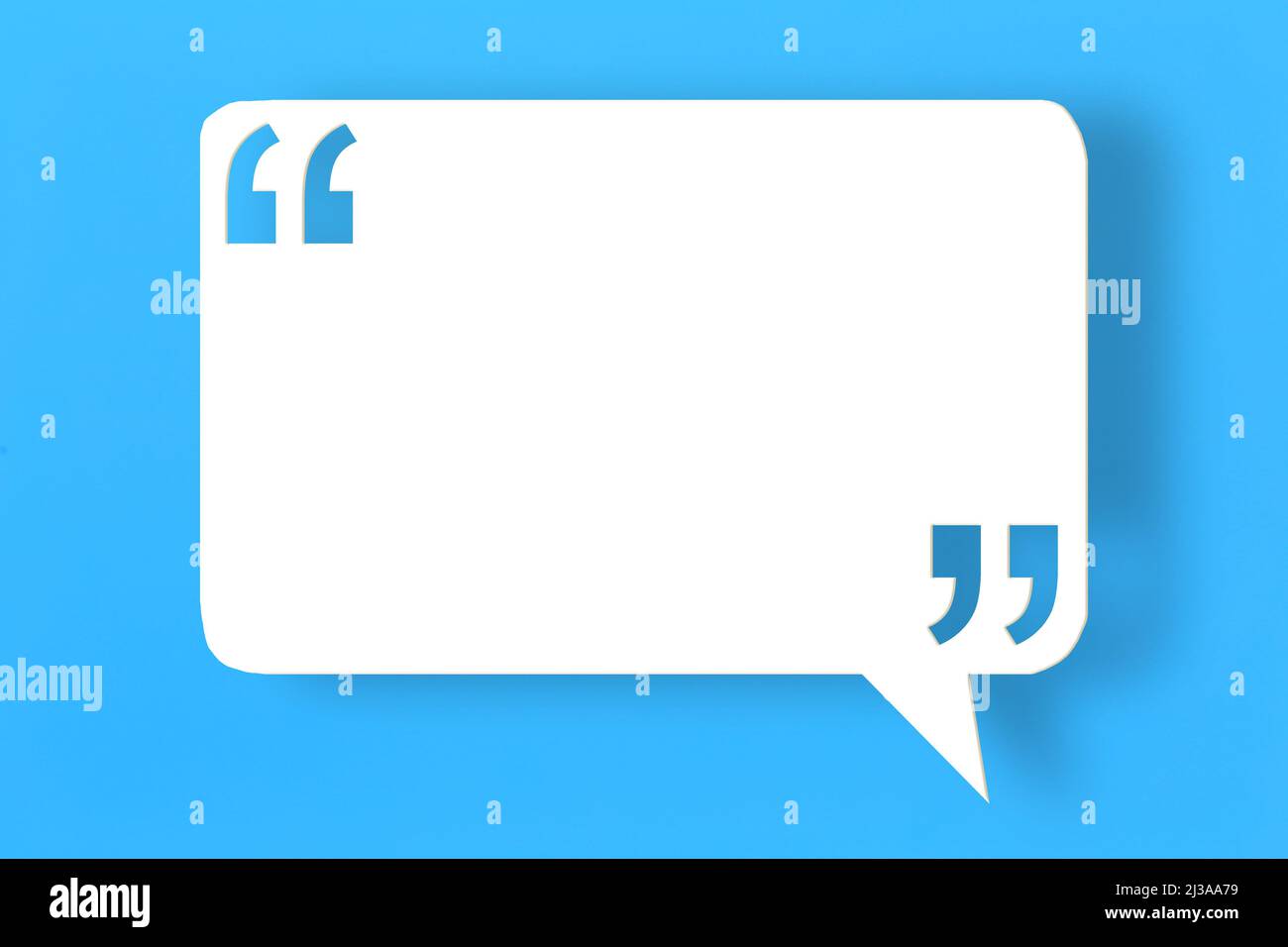 Empty white note paper floating on blue art paper background and have ...