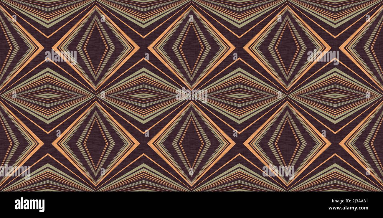 Earthy colours retro sixties geometric seamless border pattern in ...