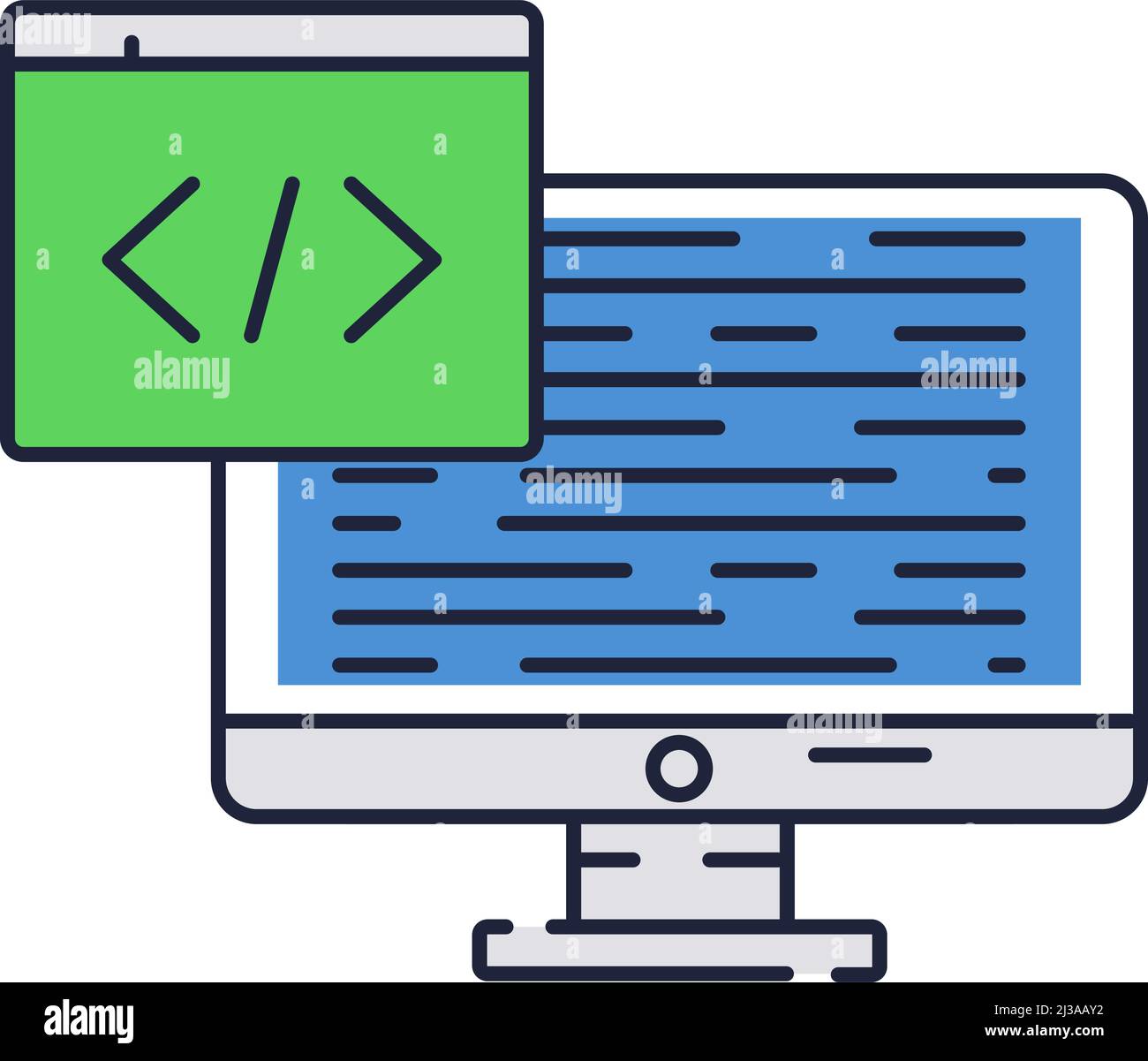 Computer Html Code Web Or Website Program Script Vector Icon Digital Software Programming And