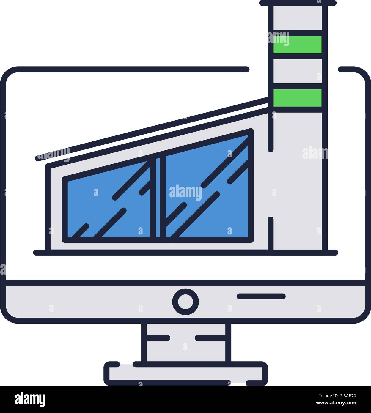 Digital factory smart industry icon. Internet technology development ...