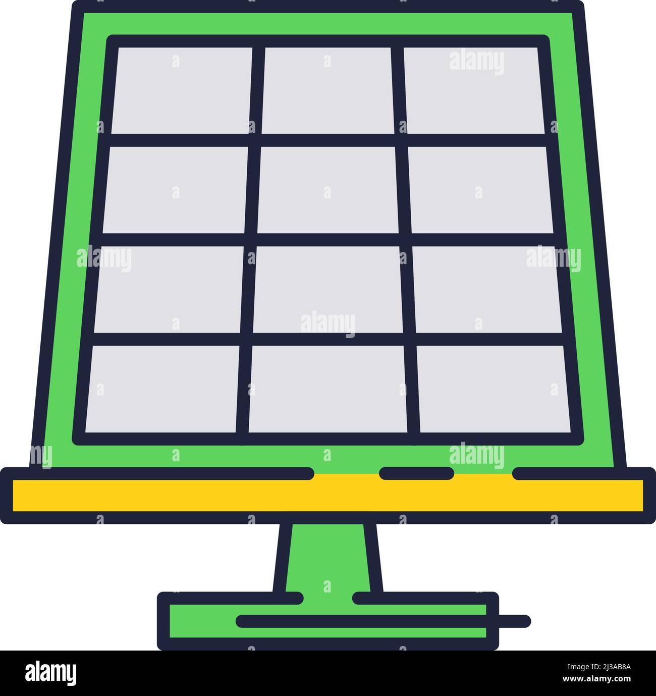 Solar panel icon sun energy generation cell vector. Alternative ...