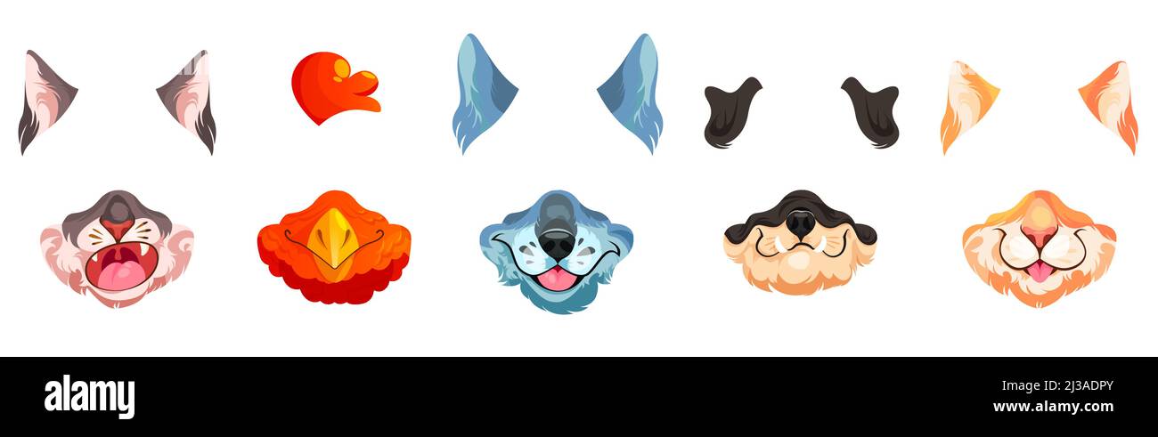 Face filter with animal masks for video chat, selfie photo and social ...