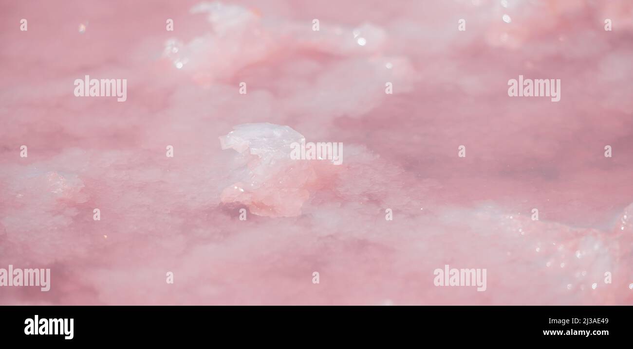 Pink salt cristales. Natural pink salt lake texture. Salt mining ...