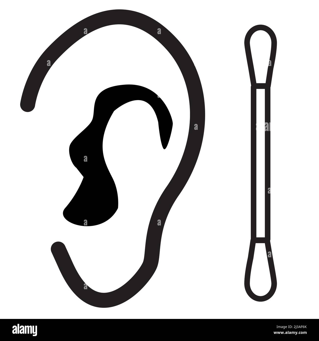 cotton swabs icon on white background. ear and ear stick sign. hygiene ...