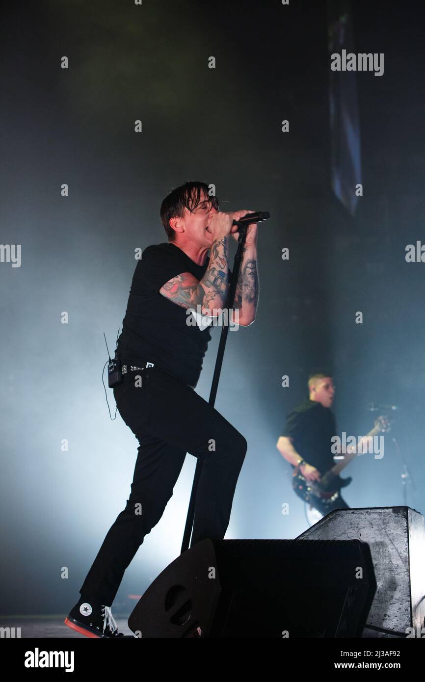 Toronto, CANADA, 06/04/2022, Vocalist Benjamin Kowalewicz (foreground ...