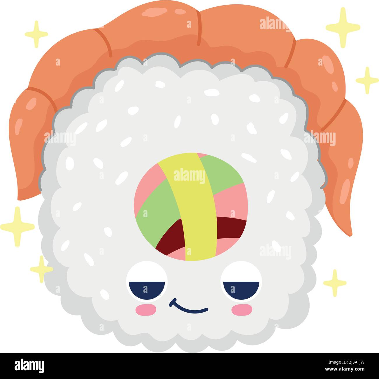 sushi salmon kawaii Stock Vector Image & Art - Alamy