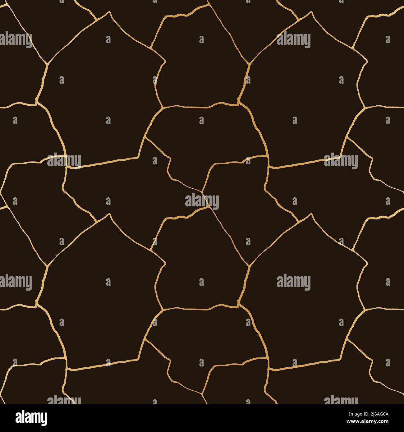 kintsugi art seamless pattern with gold thin lines and abstract shards ...
