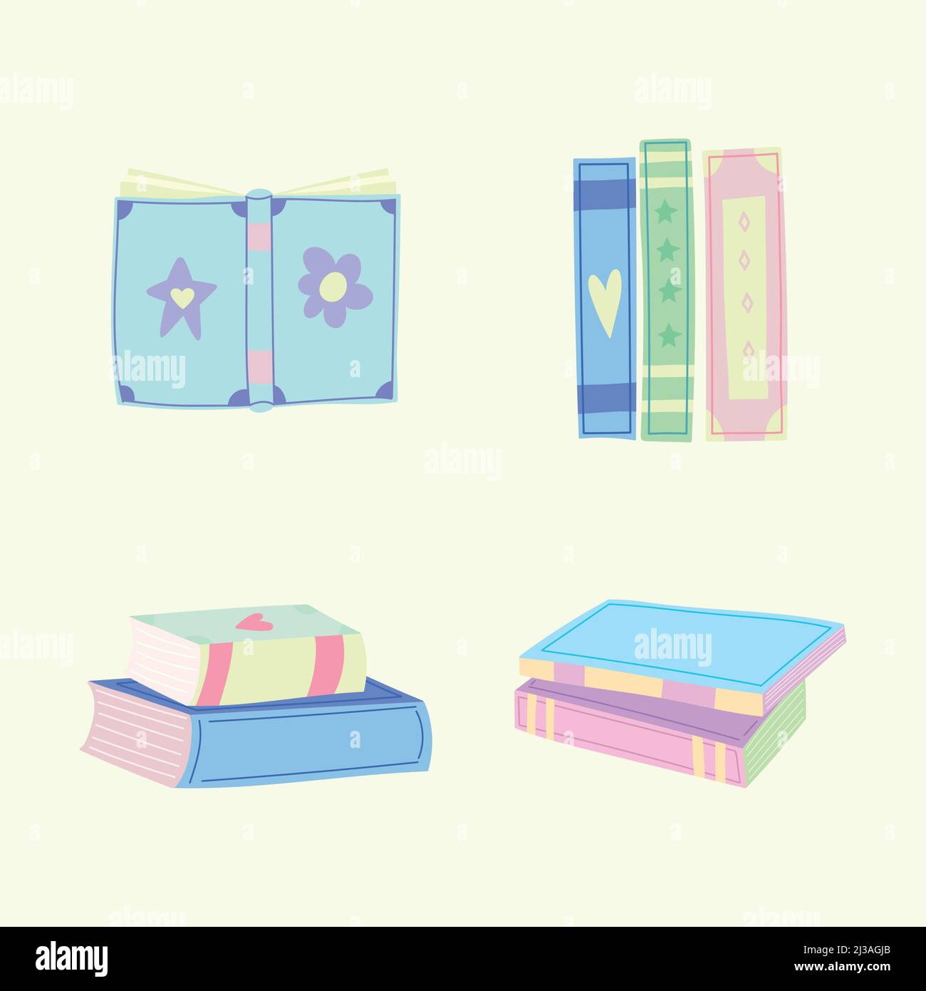 set of books Stock Vector Image & Art - Alamy