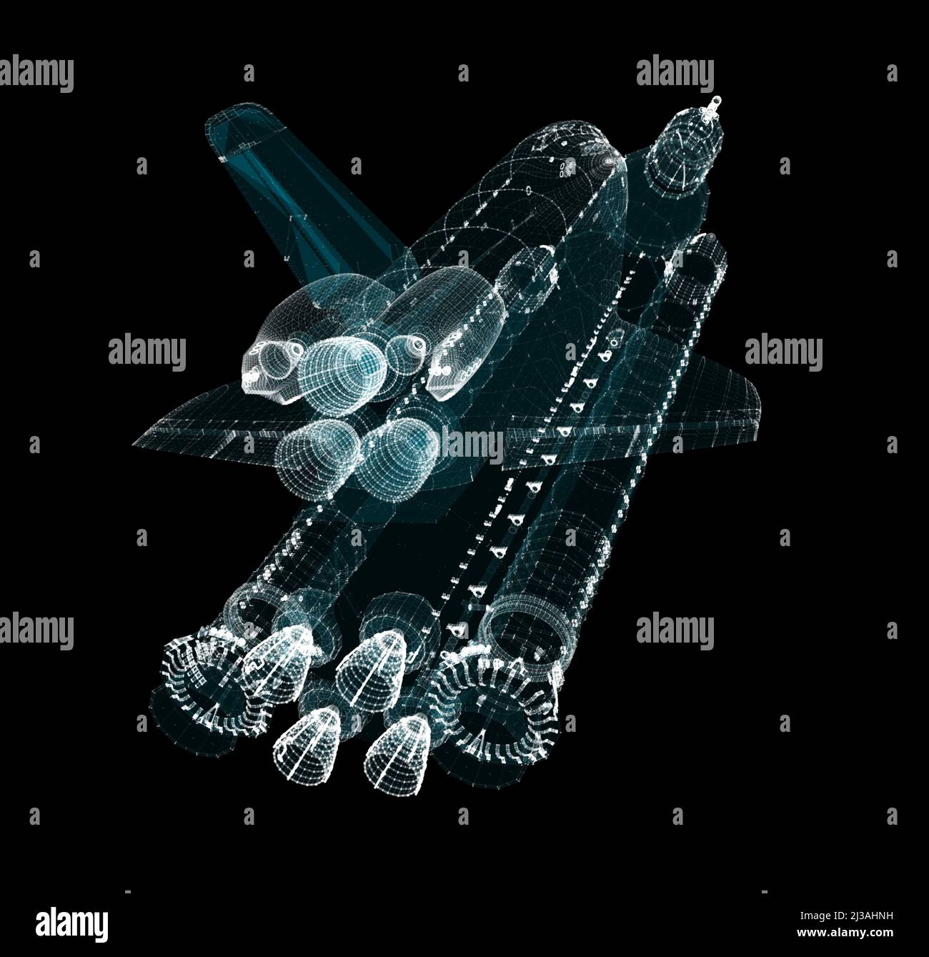 Abstract space rocket and shuttle. All of the particles Stock Photo - Alamy