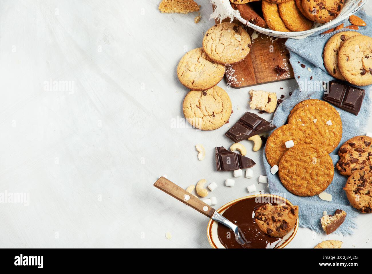Cookies assortment on light background. Homemade desserts. Celebration ...