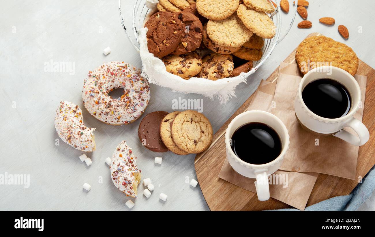 Cookies assortment on light background. Homemade desserts. Celebration ...