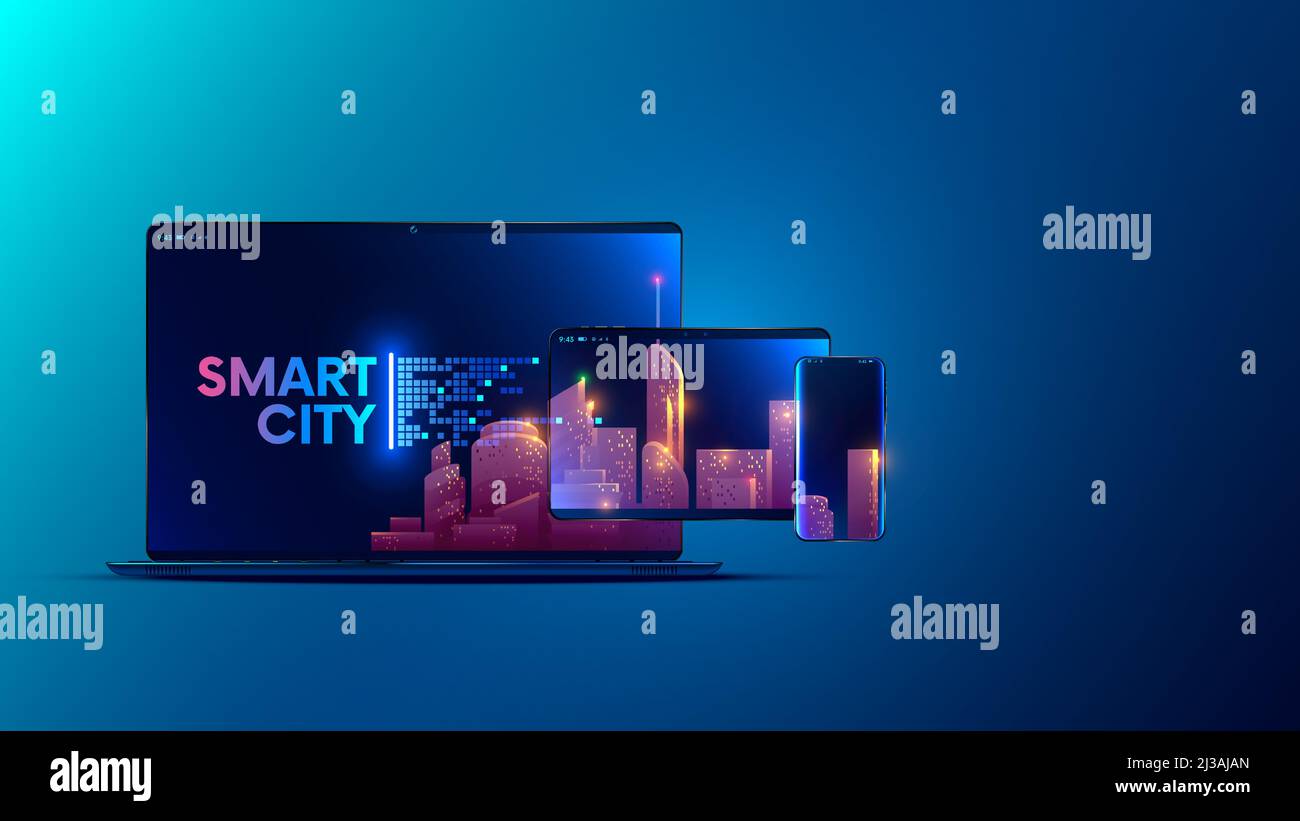 Smart city. Cloud computing technology concept. IOT digital 5G internet ...