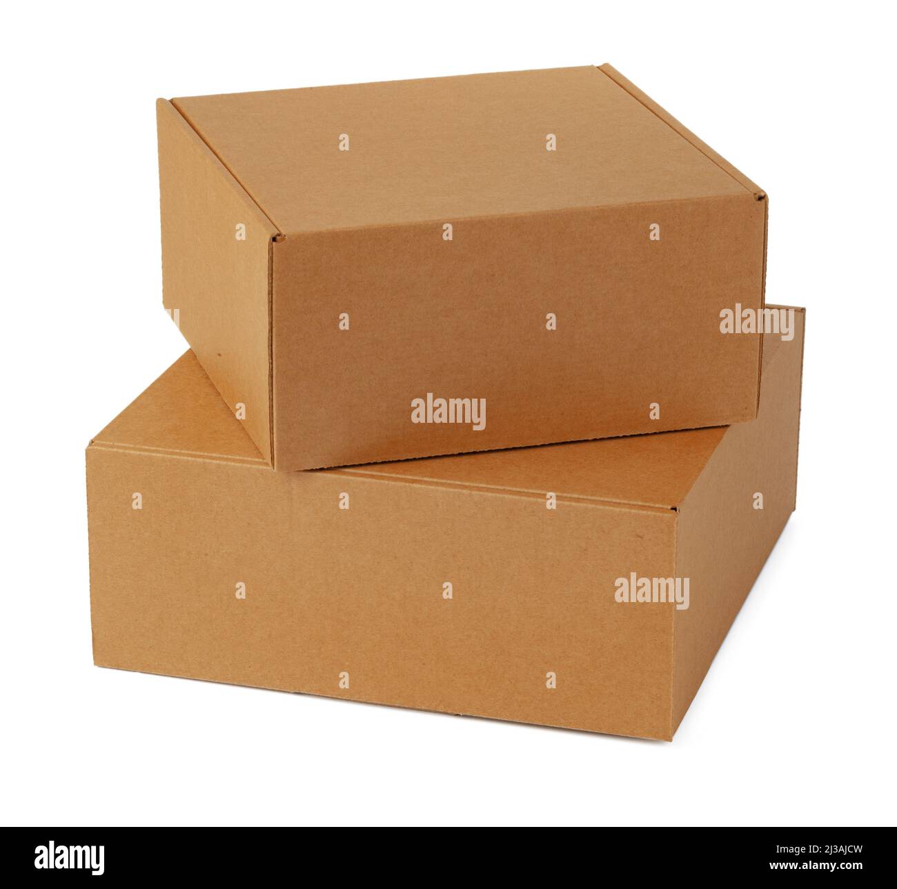 Craft cardboard boxes isolated on white background Stock Photo - Alamy