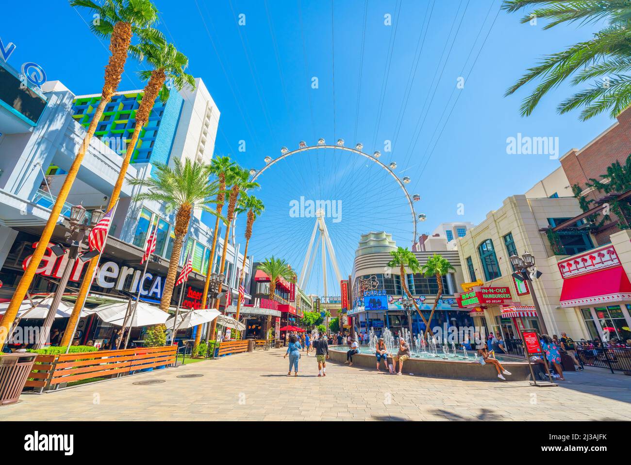 Las Vegas, Nevada, USA - October 1, 2021 Las Vegas street view. Outdoor ...