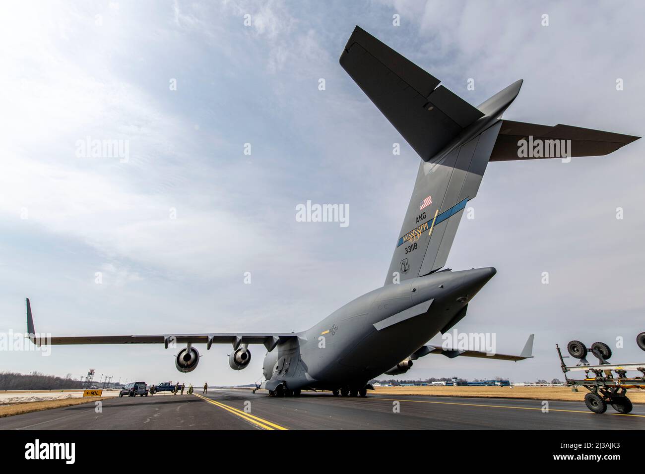 A U.S. Air Force C-17 Globemaster, assigned to the Mississippi National ...