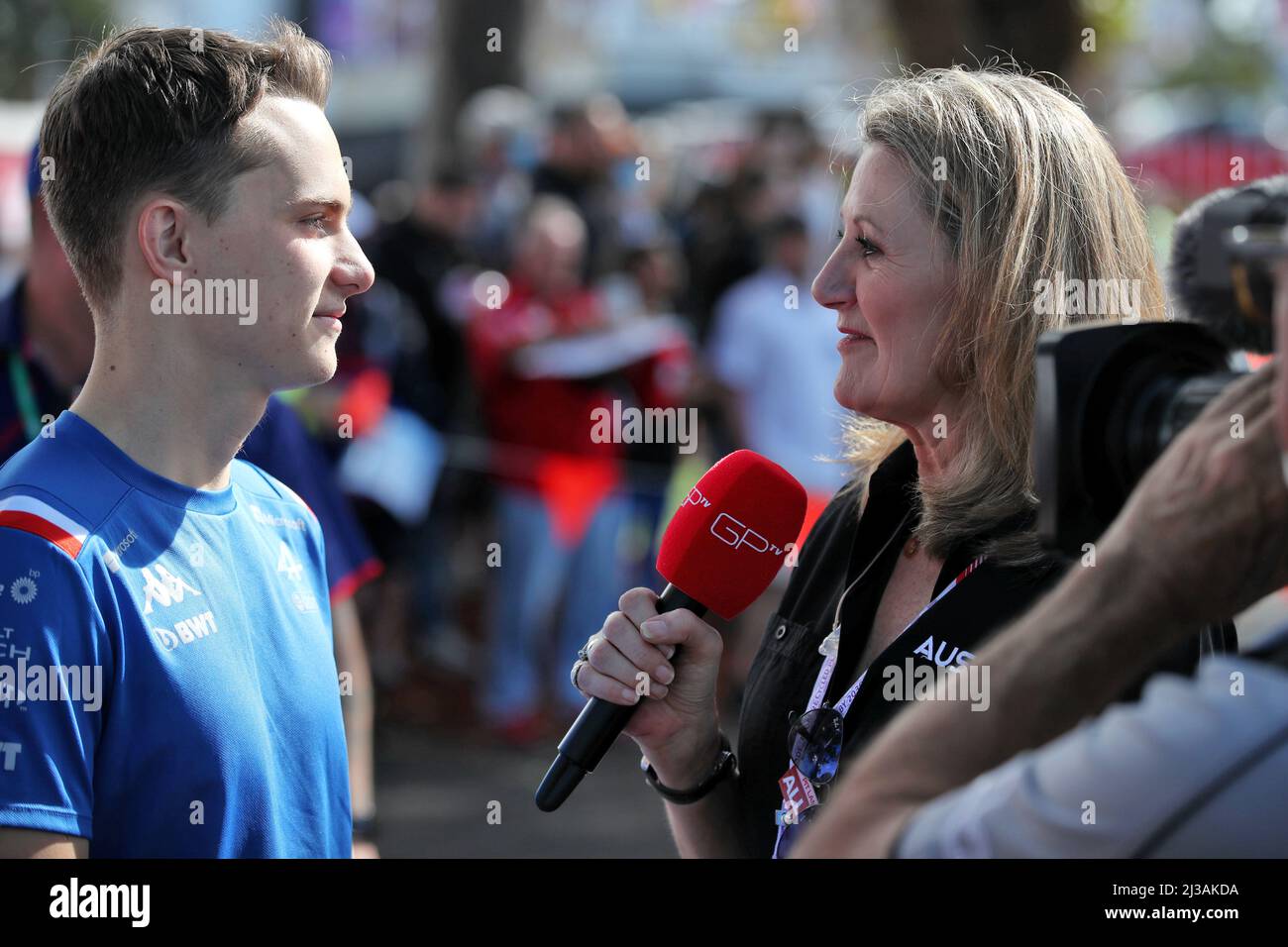 (L to R): Oscar Piastri (AUS) Alpine F1 Team Reserve Driver with Louise ...