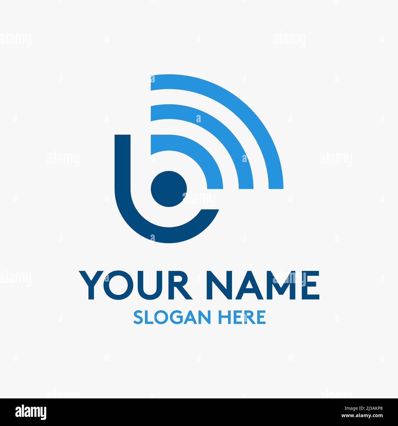 Blue line wi fi wireless Cut Out Stock Images & Pictures - Alamy