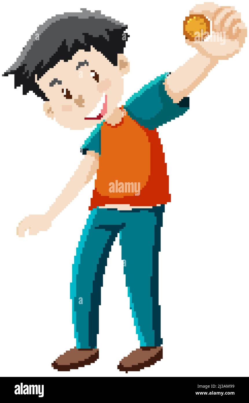 Active boy simple cartoon character illustration Stock Vector Image ...