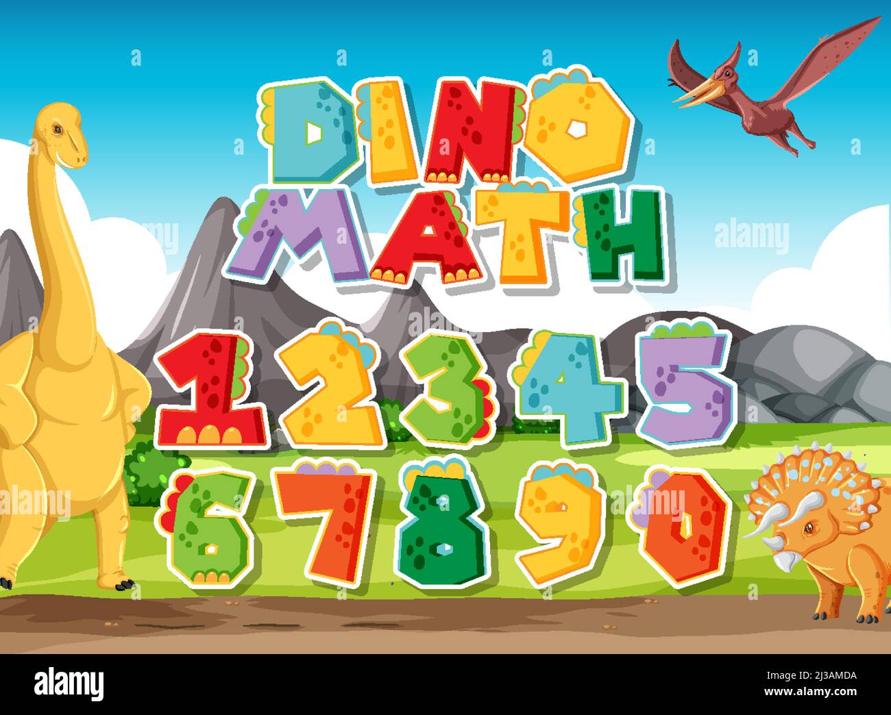 Counting number 0 to 9 for kids illustration Stock Vector Image & Art ...