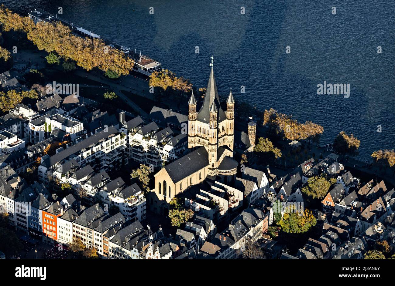 Catholic Church Gross St. Martin, Old Town, Cologne, Rhineland, North ...