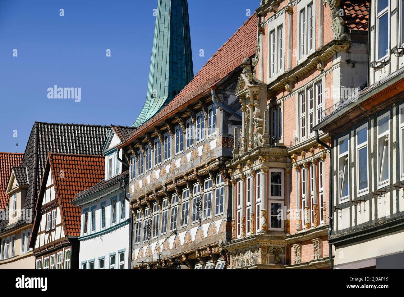 Old buildings, Osterstrasse, Old Town, Hamelin, Lower Saxony, Germany ...