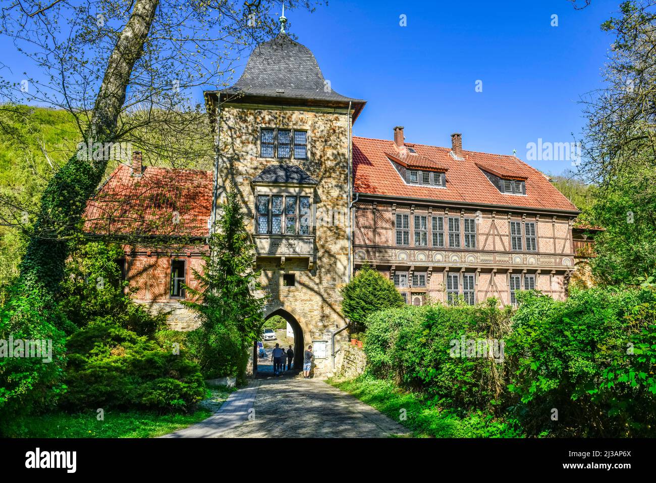 Gate tower and gatehouse, Schaumburg Castle, Rinteln, Weserbergland ...