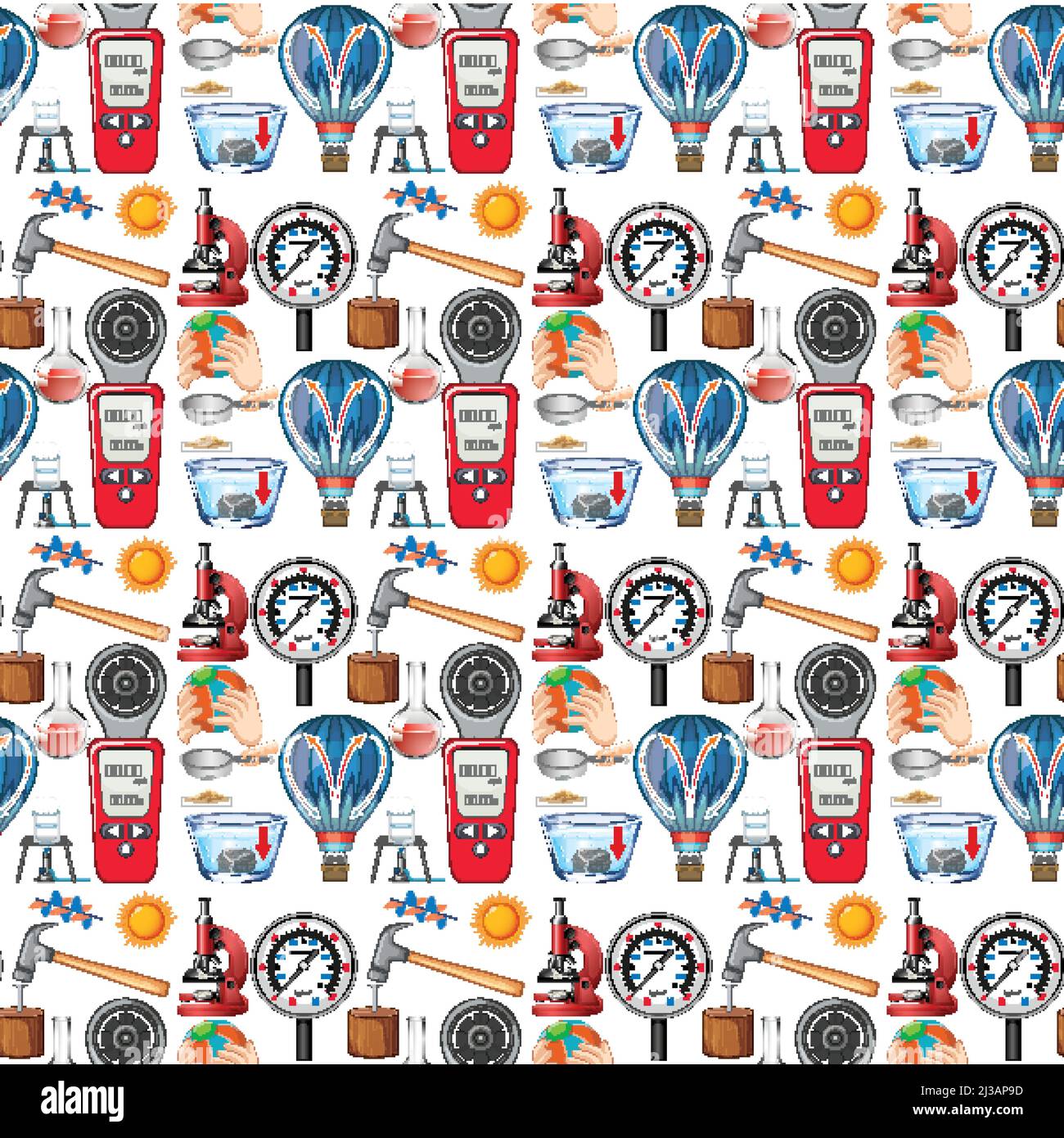 Seamless background with science equipments illustration Stock Vector ...