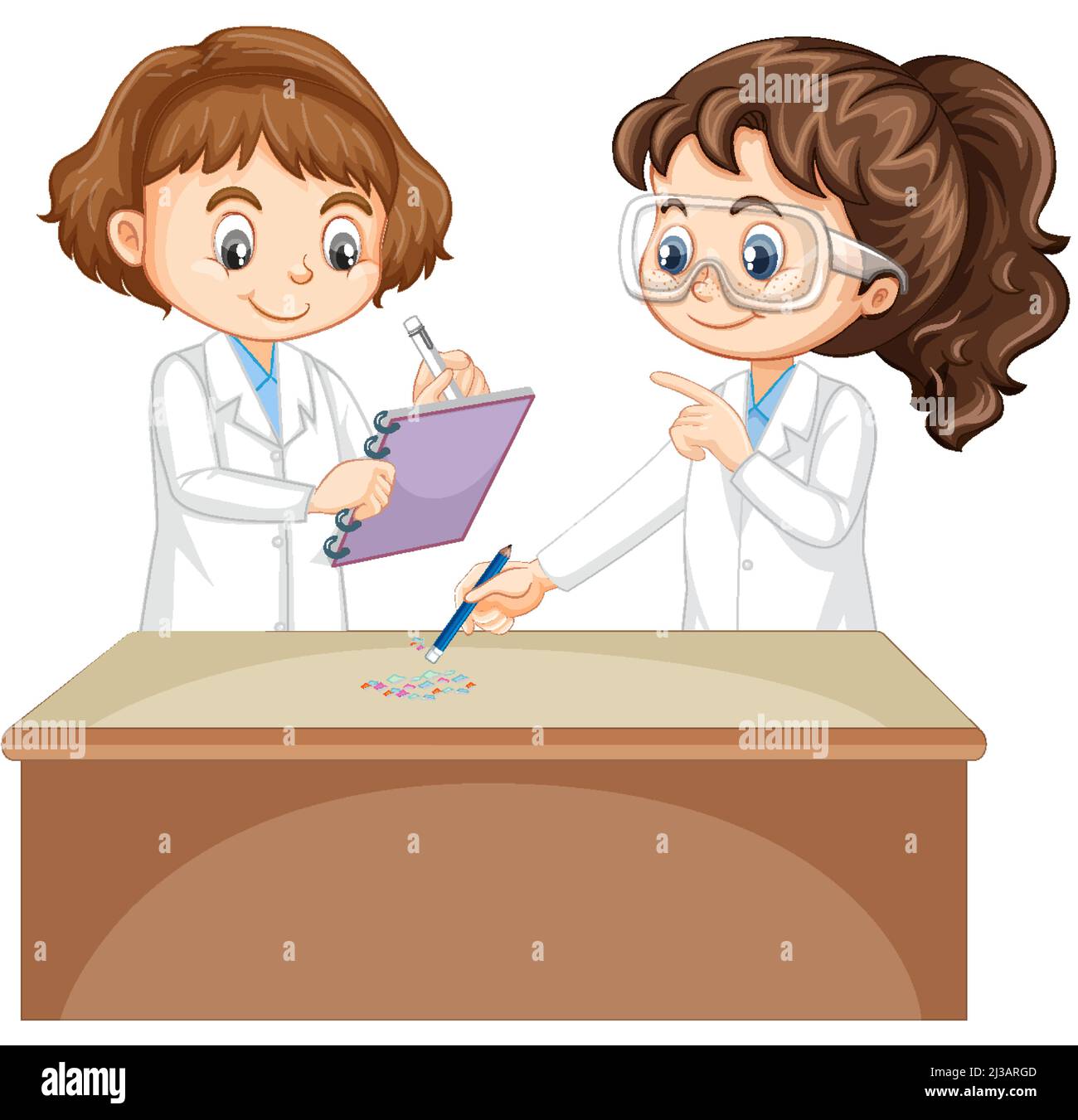 Scientist kids doing science experiment illustration Stock Vector Image ...
