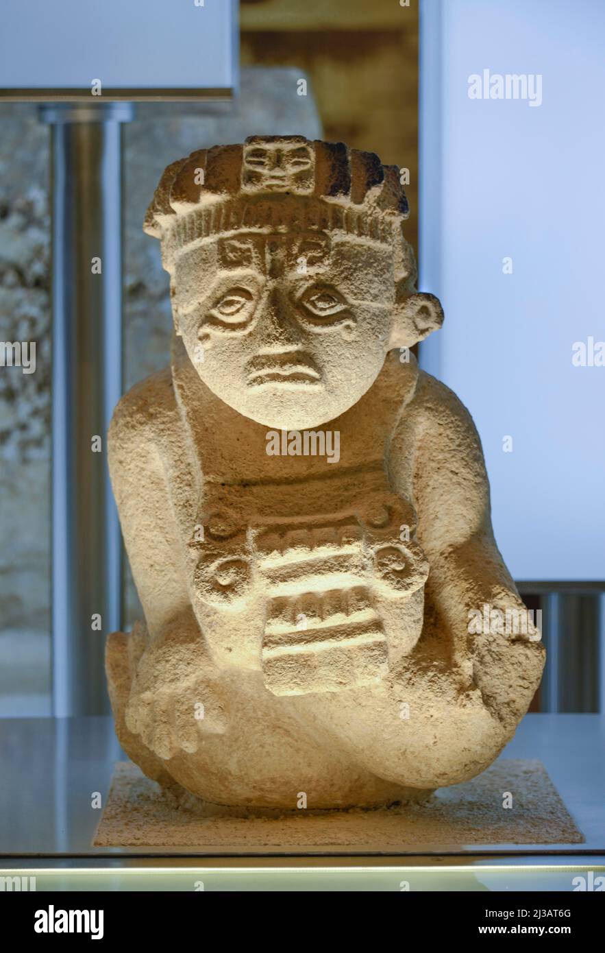 Exhibit, stone figure, Maya Museum Gran Museo del Mundo Maya, Merida ...