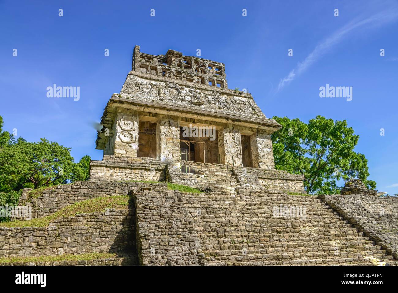 Temple of the Sun Templo del Sol, Mayan ruins, Palenque, Chiapas ...