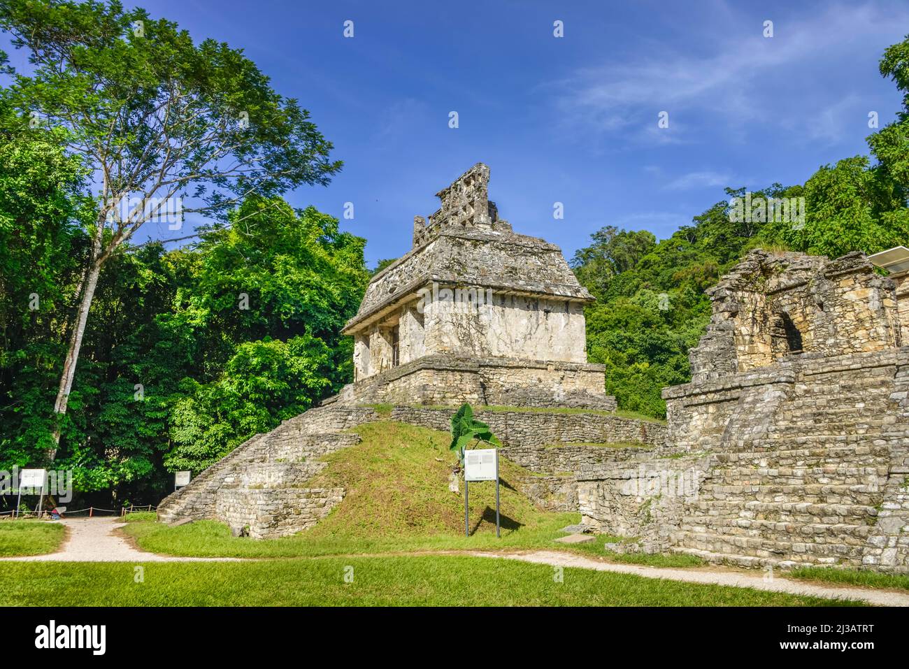 Temple of the Sun Templo del Sol, Mayan ruins, Palenque, Chiapas ...