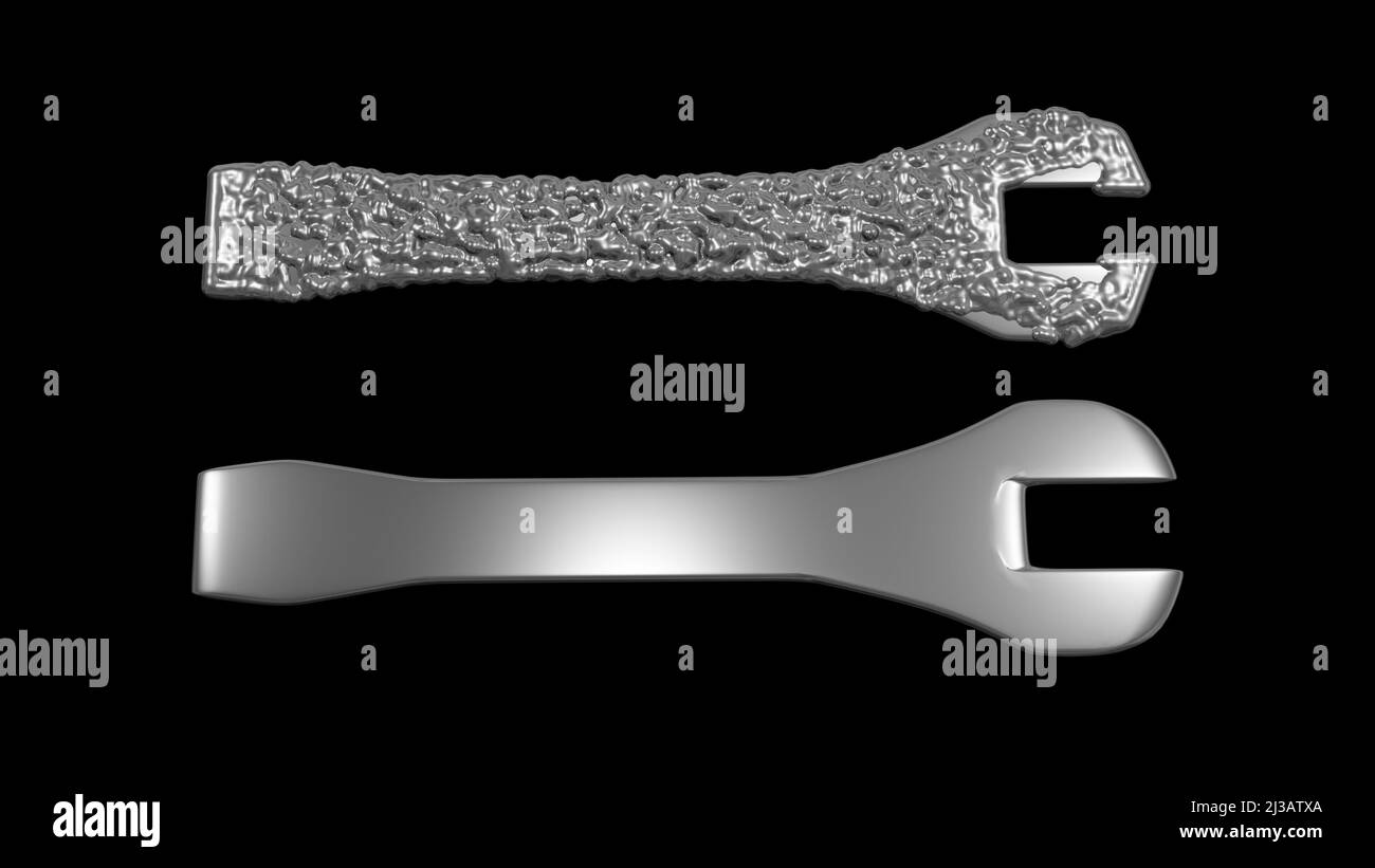 Programmable matter reforming its shape into a wrench. Claytronics ...