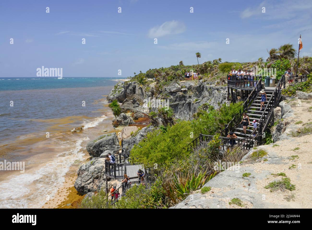 Tourists, Mayan ruins, Tulum, Quintana Roo, Mexico Stock Photo - Alamy
