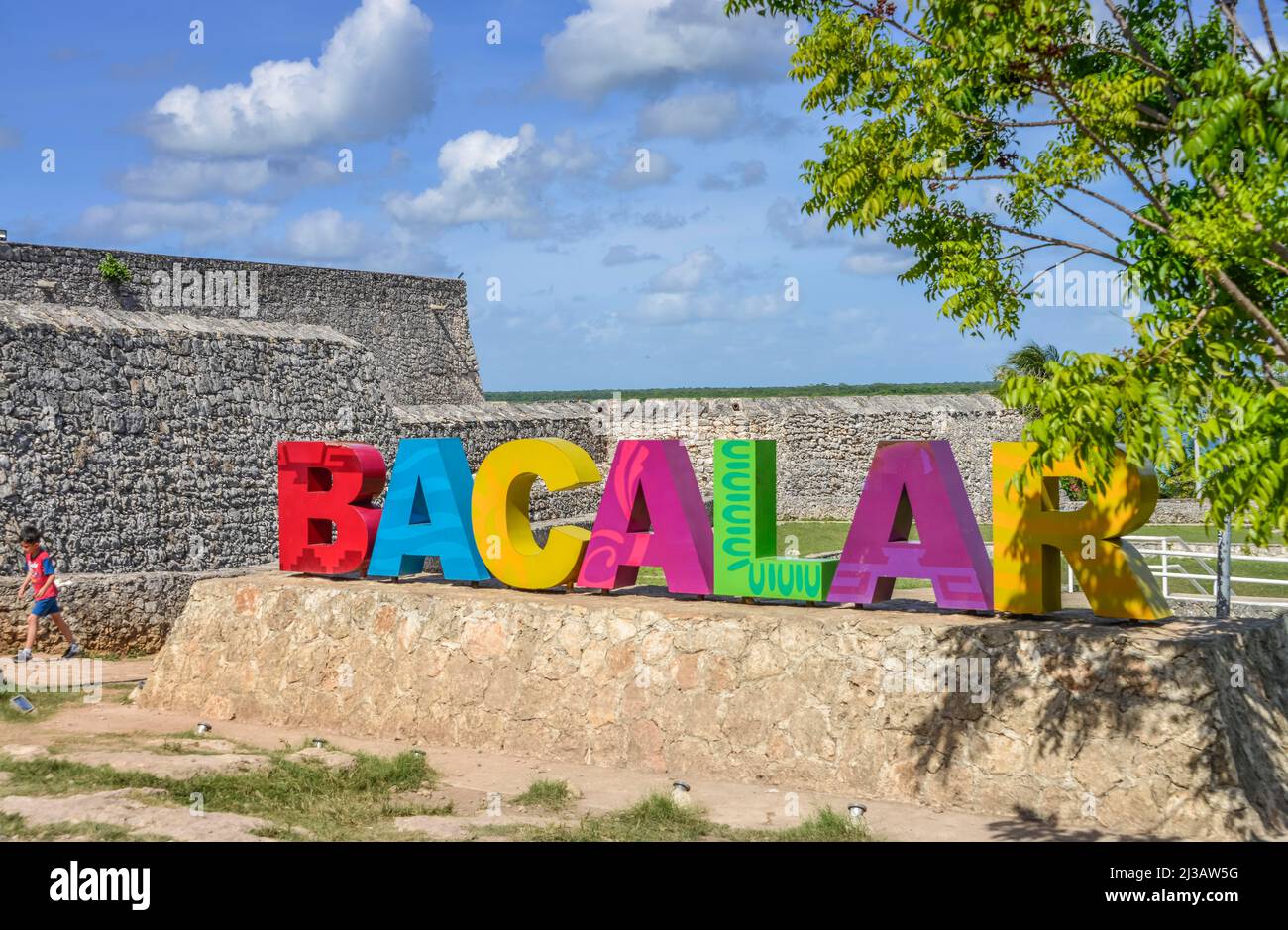 Fort San Felipe, Bacalar, Quintana Roo, Mexico Stock Photo - Alamy