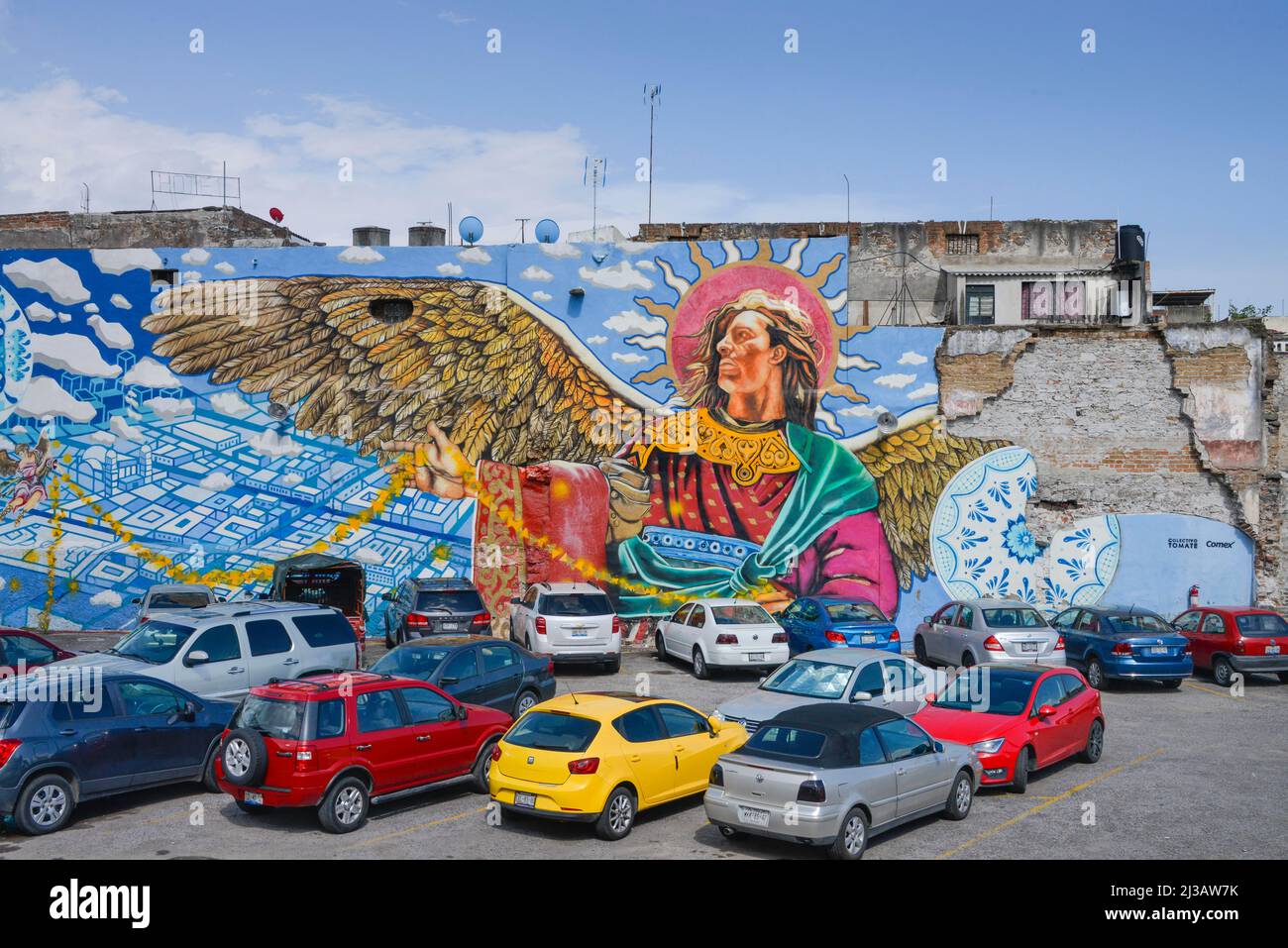 Mural, Barrio de Xanenetla, Puebla, Mexico Stock Photo - Alamy