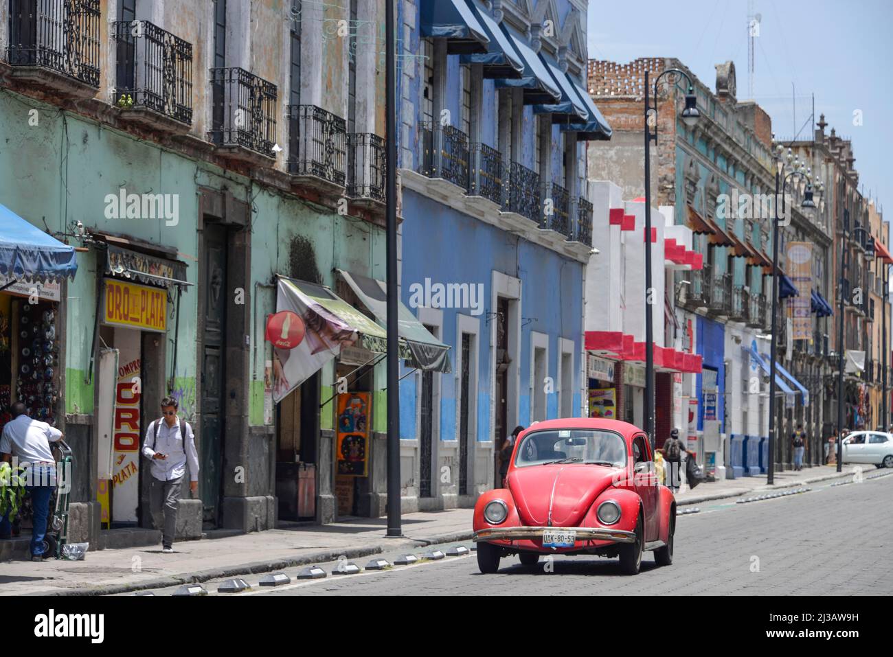 Street scene, old buildings, old town, Puebla, Mexico Stock Photo - Alamy
