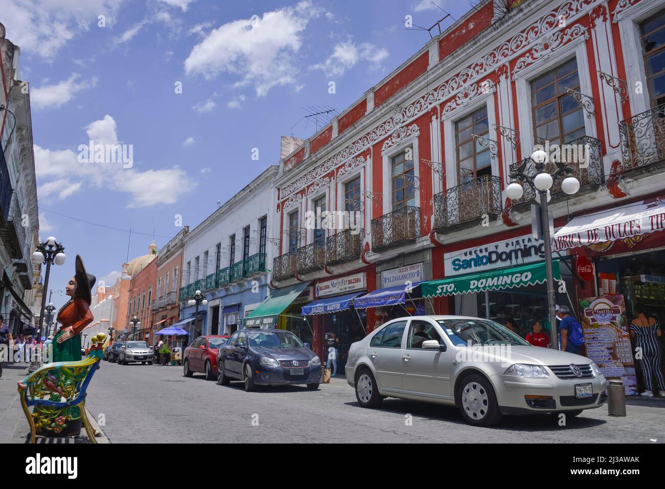 Street scene, old buildings, old town, Puebla, Mexico Stock Photo - Alamy