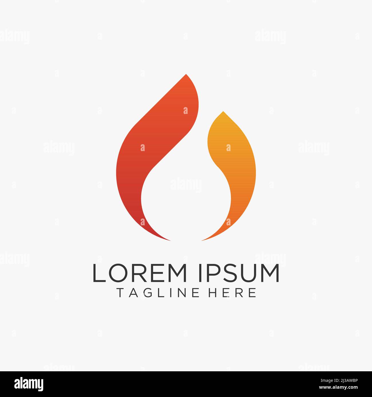 Abstract Fire Logo Set Of Abstract Fire Logo Design Template. Modern